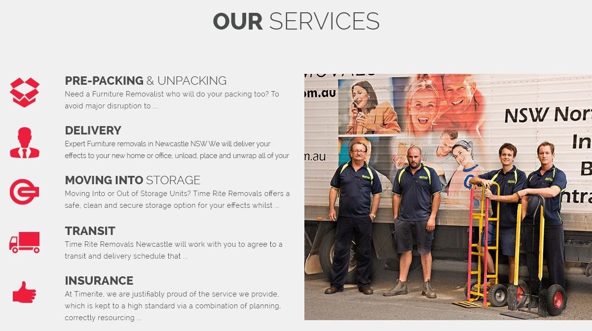 our services - TimeRite Removals